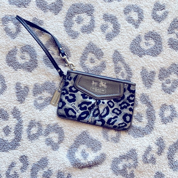 Coach | Bags | Coach Ocelot Leopard Wristlet In Silver | Poshmark